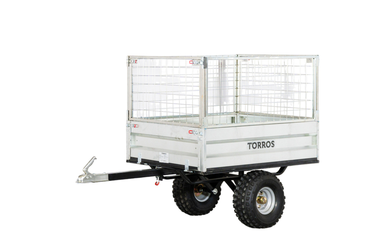 Remorque simple essieu 350kg benne galvanisée basculante 1200x850x300 ...