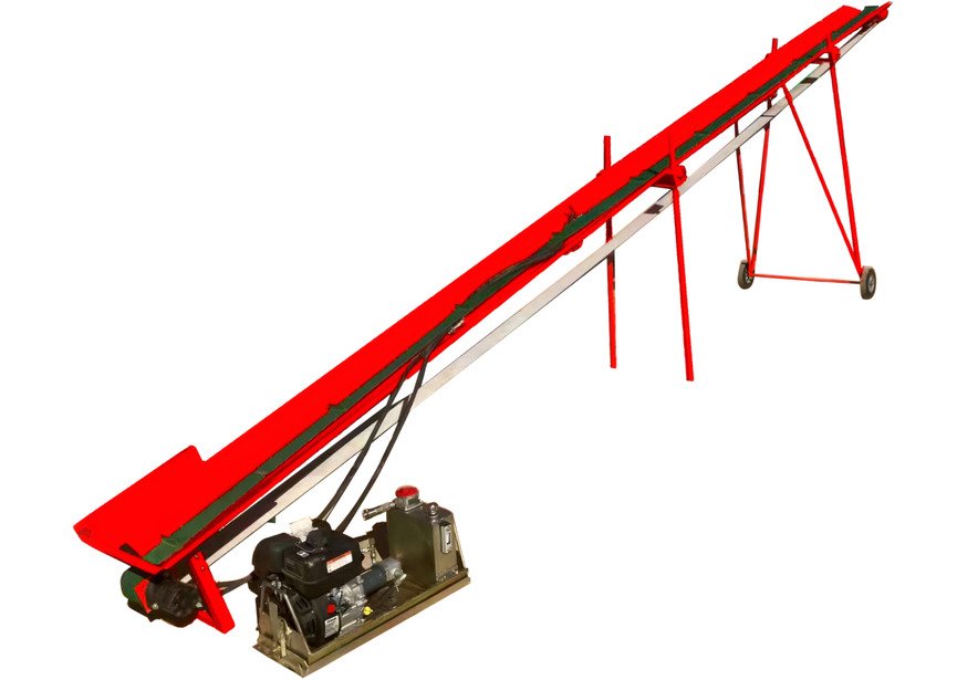 Convoyeur tapis d'évacuation à moteur thermique essence 2,5ch - 7,5 m ...