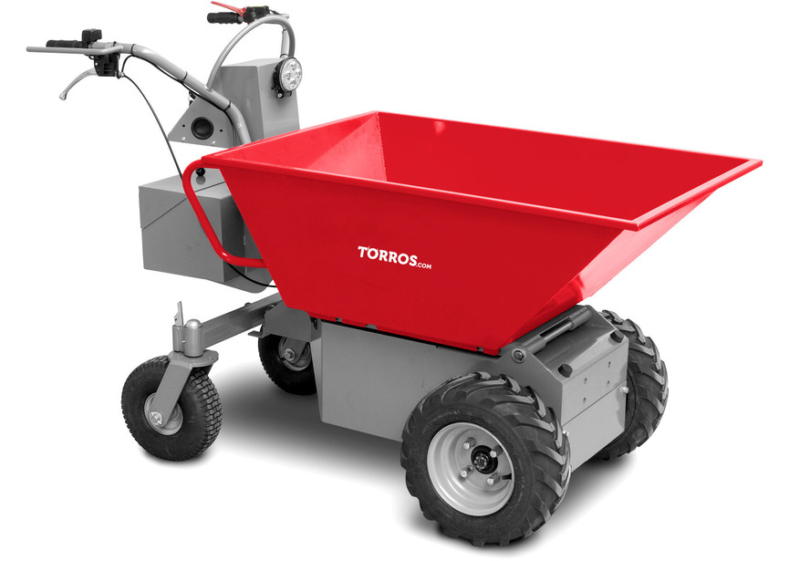 Mini dumper électrique benne basculante par vérin 210L 500KG - batterie ...