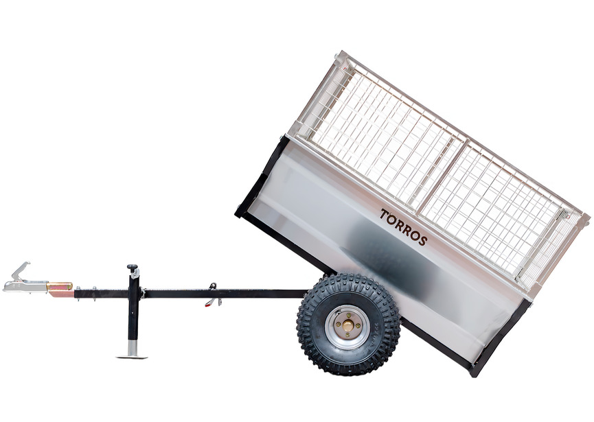 Remorque simple essieu 2 roues 550kg benne galvanisée 1500x960x465 mm ...